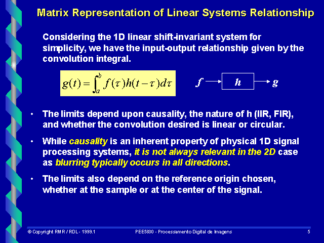 Matrix Representation of Linear Systems Relationship