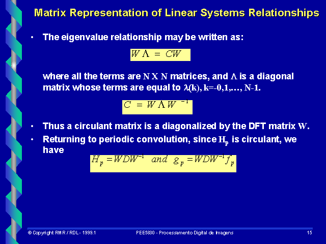 Matrix Representation of Linear Systems Relationships