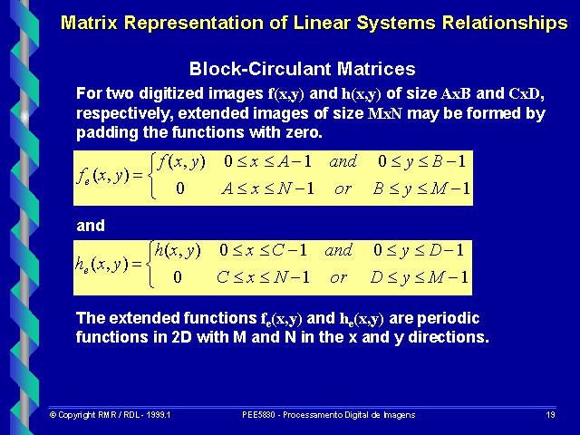 Matrix Representation of Linear Systems Relationships