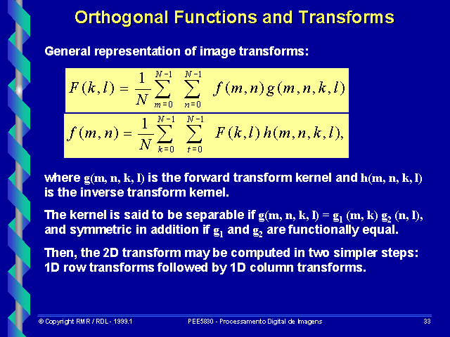 Orthogonal Functions and Transforms